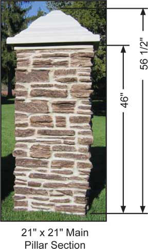Pre-Formed Ledge Stone Faux Rock Pillar | Your Fence Store