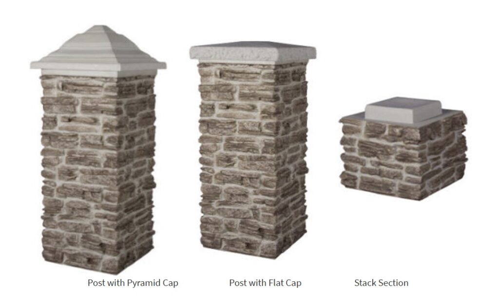 Pre-Formed Ledge Stone Faux Rock Pillar | Your Fence Store