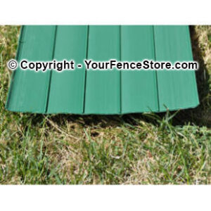 Installation for Mowstrip fence weed barrier to stop weeds and grass