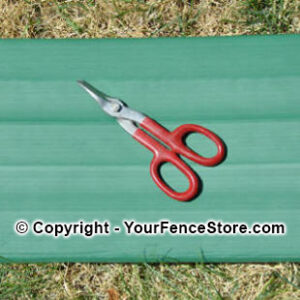 Installation for Mowstrip fence weed barrier to stop weeds and grass