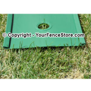 Installation for Mowstrip fence weed barrier to stop weeds and grass