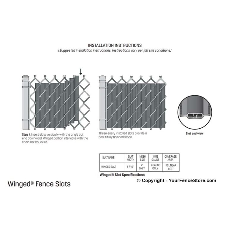 Wing Slat for Chain Link Fence Double Wall - 2 Wings 95% Privacy | Your ...